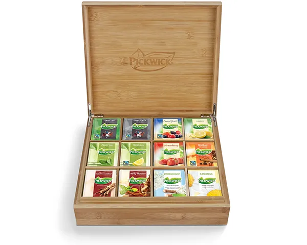 Pickwick Tea Box Filled Bamboo (12 compartments) - Compliment.nl